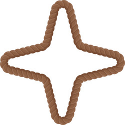 Brown sparkle star frame rope Royalty Free Vector Image