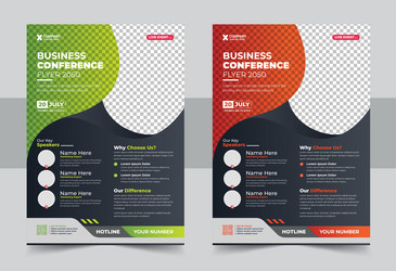 Creative conference flyer design template Vector Image