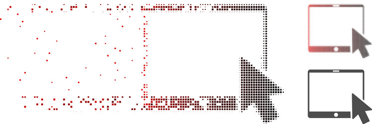 Shredded pixel halftone tablet arrow pointer icon Vector Image Shredded pixel halftone tablet arrow pointer icon Vector Image