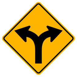 Warning sign double right turn symbol on white Vector Image