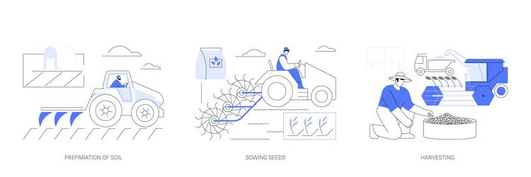 Cultivation of crops isolated cartoon Royalty Free Vector