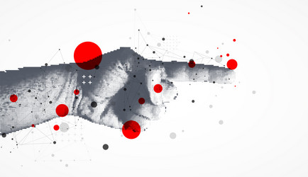 Hand pointing sign direction pointer halftone Vector Image