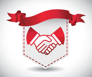 Hand shake design Royalty Free Vector Image - VectorStock