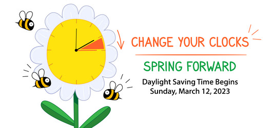 Spring daylight saving time banner in cartoon Vector Image