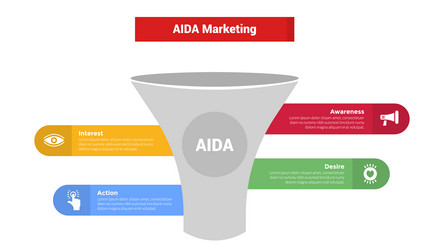 Aida marketing funnel infographics template Vector Image