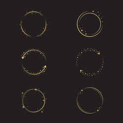 Magic dust circle gold glittering star dust Vector Image