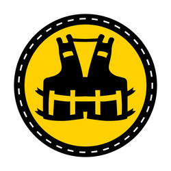 Ppe iconwearing a life jacket for safety symbol Vector Image