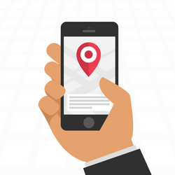 Positioning gandheld gps cartoon Royalty Free Vector Image