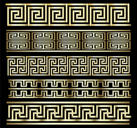 Gold greek key luxury meander pattern Royalty Free Vector