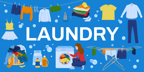 Laundry clothes flat icons Royalty Free Vector Image