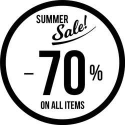 Sale sticker circle template icon black simple Vector Image