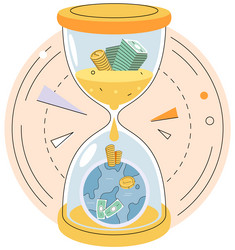 Time and money deferred payment financial system Vector Image
