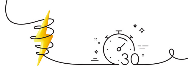 Timer 30 minutes line icon stopwatch time sign Vector Image
