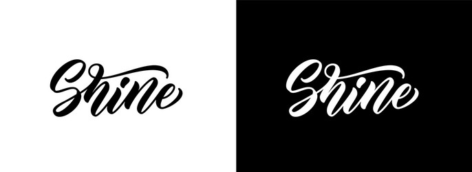 Handwritten word shine Royalty Free Vector Image