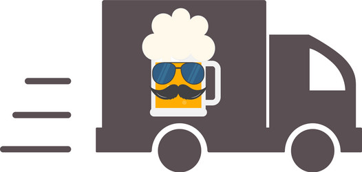 Beer delivery symbol template logo Royalty Free Vector Image