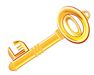 Gold key Royalty Free Vector Image - VectorStock
