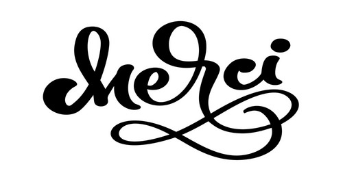 Hand drawn lettering merci elegant modern Vector Image