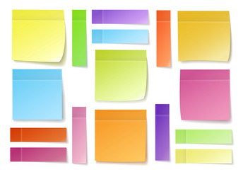 Sticky paper notes with shadow effect blank color Vector Image