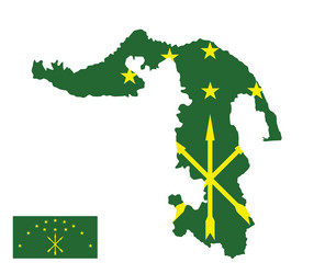 Republic of adygea flag isolated Royalty Free Vector Image