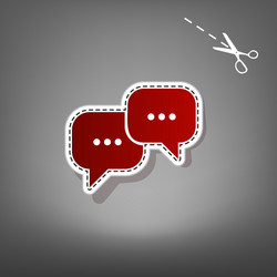 Speech bubble icon red icon Royalty Free Vector Image