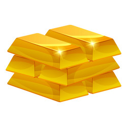 Stack of gold bar icon ingot symbol richness Vector Image