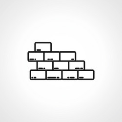 Brick wall line icon building and renovation Vector Image