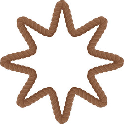 Brown rope sparkle star frame Royalty Free Vector Image