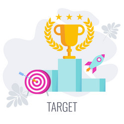 Goal infographics pictograph target for achieving Vector Image