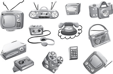 Old movie projector in cartoon style retro Vector Image