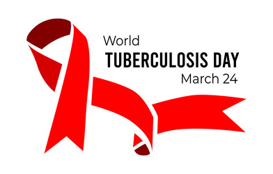 World tuberculosis day with ribbon Royalty Free Vector Image