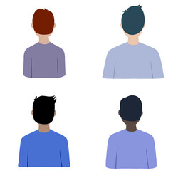 Young man view from the back boy character Vector Image