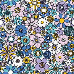 Fun floral repeat pattern Royalty Free Vector Image