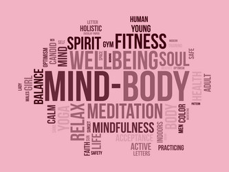 Mind-body world cloud background mental health Vector Image