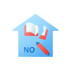 No homework line icon Royalty Free Vector Image