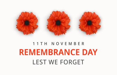 Remembrance day poster poppy flower Royalty Free Vector