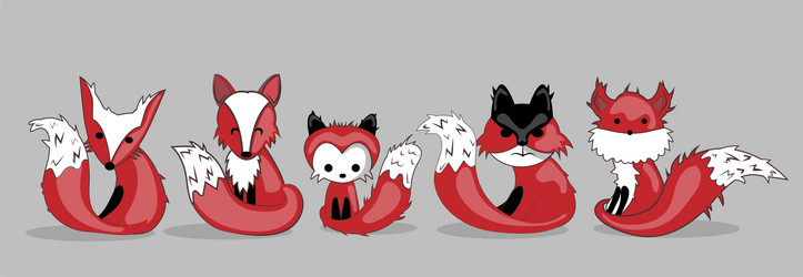 Set of wild animals stickers Royalty Free Vector Image