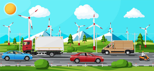 Urban transport and pollution Royalty Free Vector Image