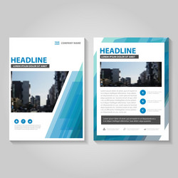Triangle blue leaflet brochure templates Vector Image