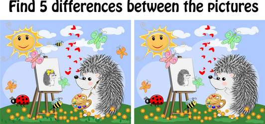 Find differences between pictures Royalty Free Vector Image