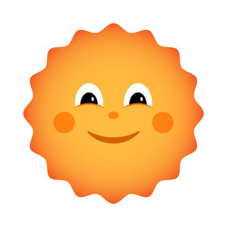 Shining sun with happy smiling face expression Vector Image