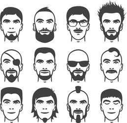 Man faces set Royalty Free Vector Image - VectorStock