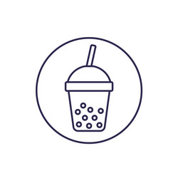 Tapioca drink bubble tea icon Royalty Free Vector Image