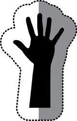 Figure hand up icon Royalty Free Vector Image - VectorStock