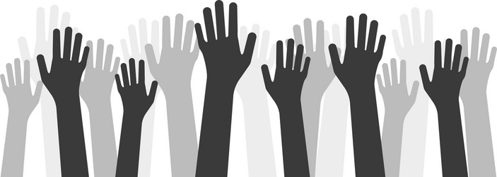 Black hands up crowd image Royalty Free Vector Image