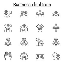 Business management icon set in thin line style Vector Image