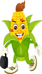Corn cartoon character Royalty Free Vector Image