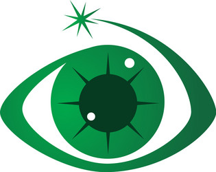 Green eye flat style logo Royalty Free Vector Image