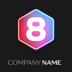 Number eight logo symbol in colorful circle Vector Image