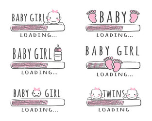 Loading bar icons load progress indicator Vector Image