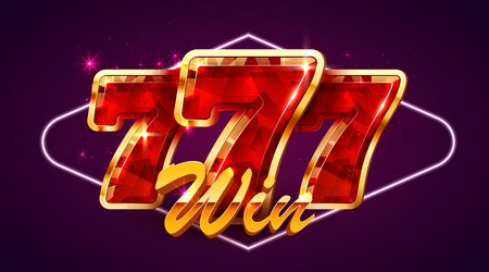 Big win 777 banner sign with golden letters Vector Image